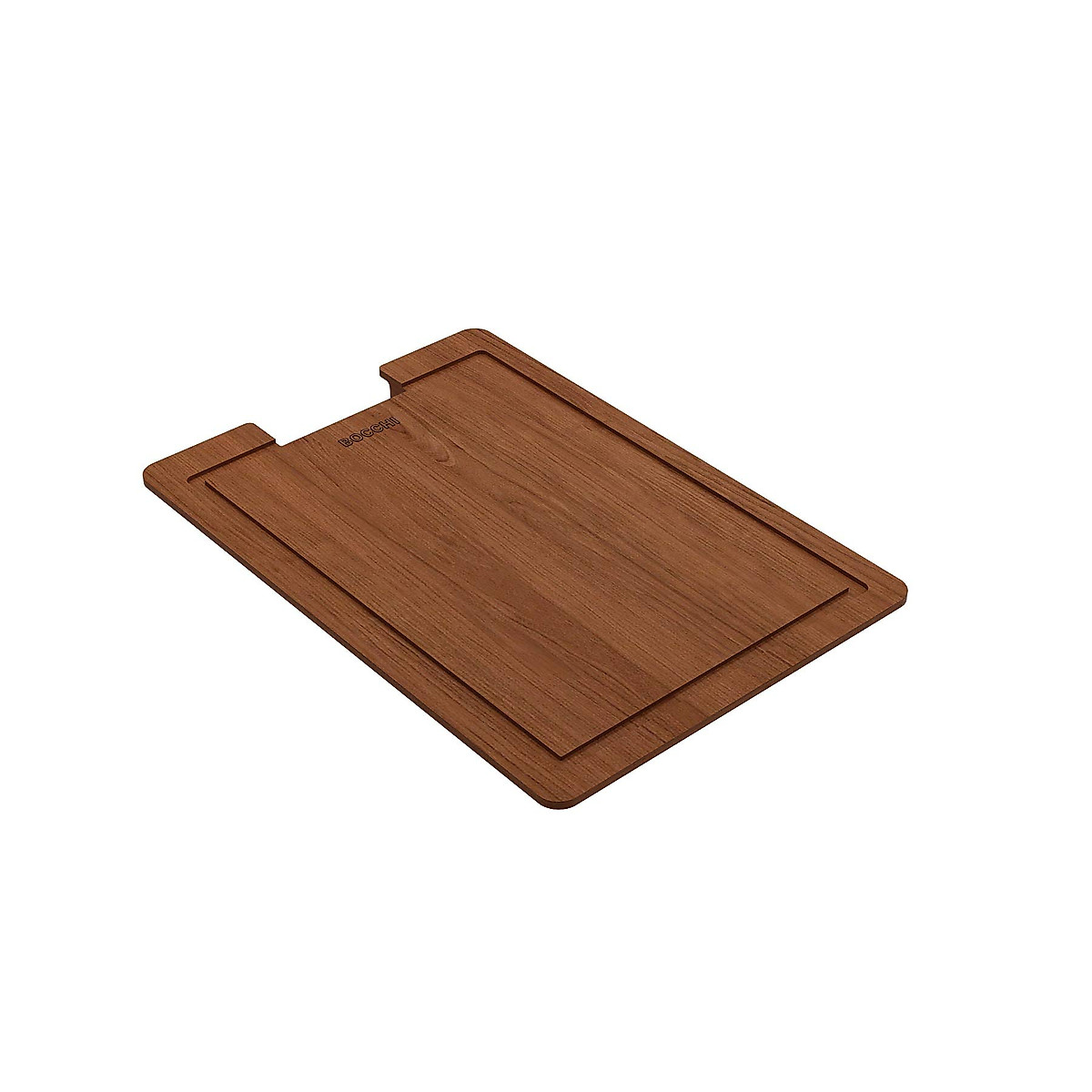 BOCCHI Wooden Handle Cutting Board for Our Step Rim Sinks, Brown