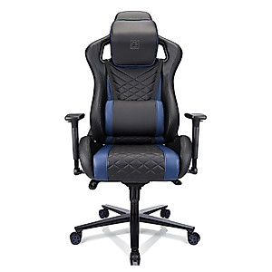 RS Gaming™ Davanti Vegan Leather High-Back Gaming Office Chair, Black/Blue, BIFMA Compliant