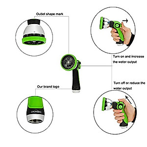 Cromtac Stainless Steel Hose 304 Wide Diameter with Multifunctional Metal Spray Gun Solid Metal Portable and No Kinks (100)