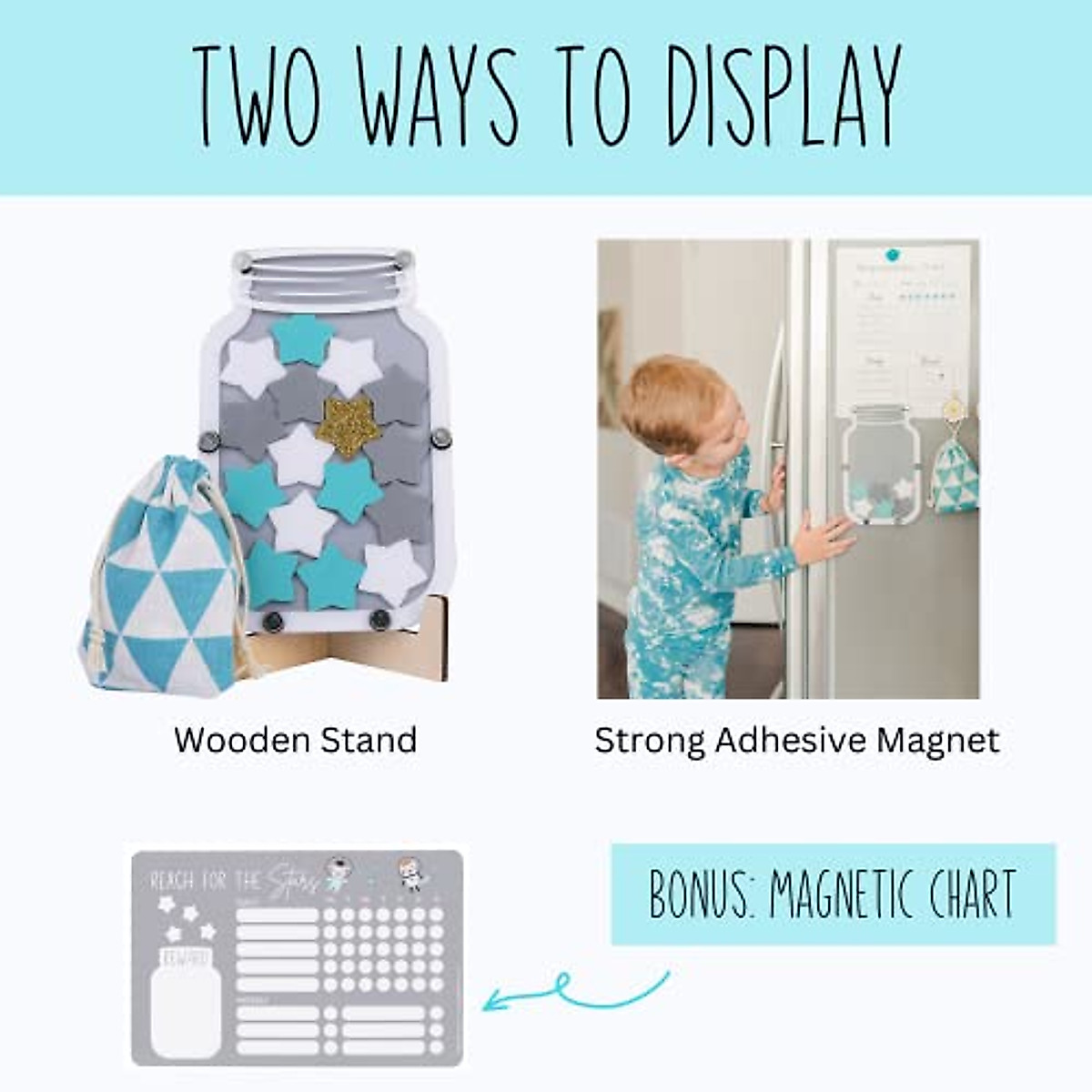 The Star Jar-Chore Chart for Kids Multiple Kids, Potty Training Chart Toddler Boys/Girls, Reward Chart for Kids, Responsibility Chart for Kids, Behavior Chart for Kids at Home, Magnetic Chore Chart