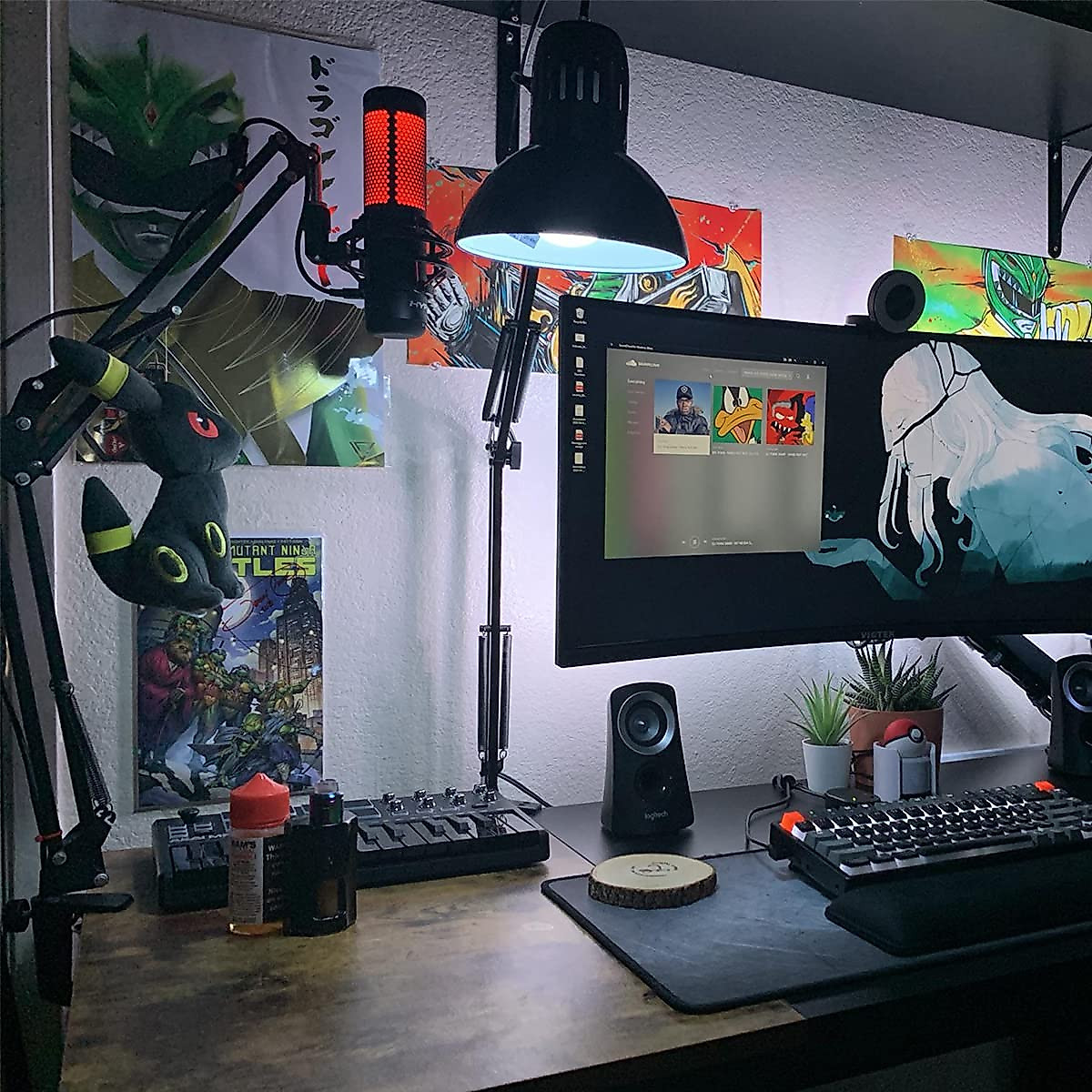 Boom Arm For Hyperx Quadcast Microphone, Adjustable Suspension Mic Scissor Stand, For Studio Recording & Broadcasting Compatible with Hyper X QuadCast S Mic By YUZUHOME