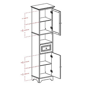 Winsome Wood Alps Tall Cabinet with Glass Door and Drawer