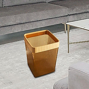 Yajuyi Clear Trash Can Wastebasket Garbage Bin Multifunction Container for Bathroom, Study, Orange