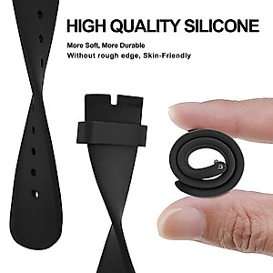 ANNEFIT Watch Band, Silicone Quick Release Soft Rubber Replacement Watch Strap 18mm with Rose Gold Buckle (Black)