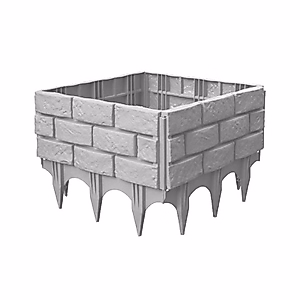 Plasitic Fence Stone Brick, Yard Brick Effect, Edging Garden Lawn Borders Bricks, Effect Flower Bed Edging Plant Border Bricks, Multifunctional Lawn Bricks Fence for Flower Tree Grass