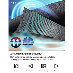 ATHLIO Men's Long Sleeve Athletic Shirts - Quick Dry, UV Sun Protection, 1/4 Zip Pullover Running Tops, 3-Pack Black/Carbon Grey/White, Large