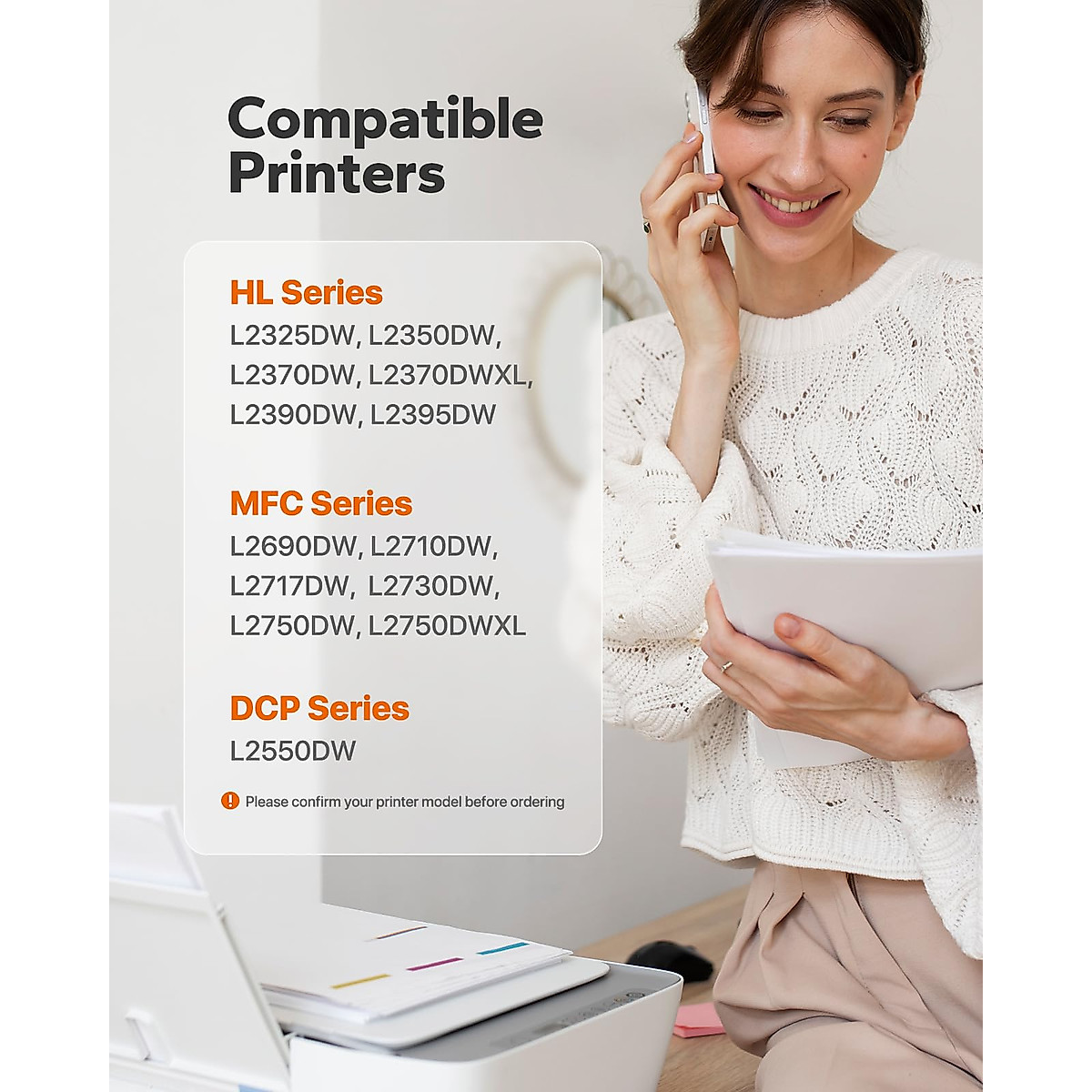 OtterOffice TN760 Toner Cartridge Replacement Compatible for Brother TN760 TN 730 Toner TN-730/TN-760 to Compatible with DCP-L2550DW HL-L2350DW HL-L2370DW HL-L2370DWXL HL-L2395DW MFC-L2710DW, Black