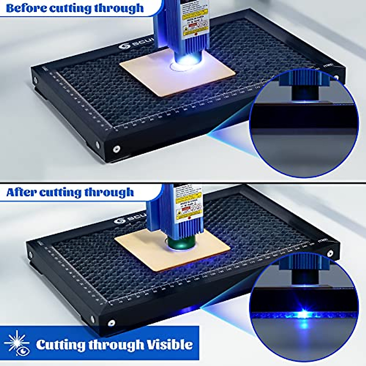 SCULPFUN Honeycomb Working Table 400x400x22mm, Honeycomb Laser Bed for CO2 or Diode Laser Engraver and Cutting Machine, Laser Engraver Accessories, Fast Heat Dissipation, Smooth Edge Cutting