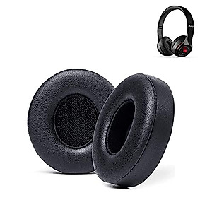 Replacement Earpads Compatible with Beats Solo 2 & Solo 3 Wireless On-Ear Headphones, Soft Memory Foam and Protein Leather Headset Ear Cushion Cover,Stronger Adhesive