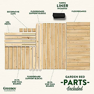 Greenes Fence RCEV2448 Fence Elevated Garden Bed, 48" L x 24" W x 31", Cedar
