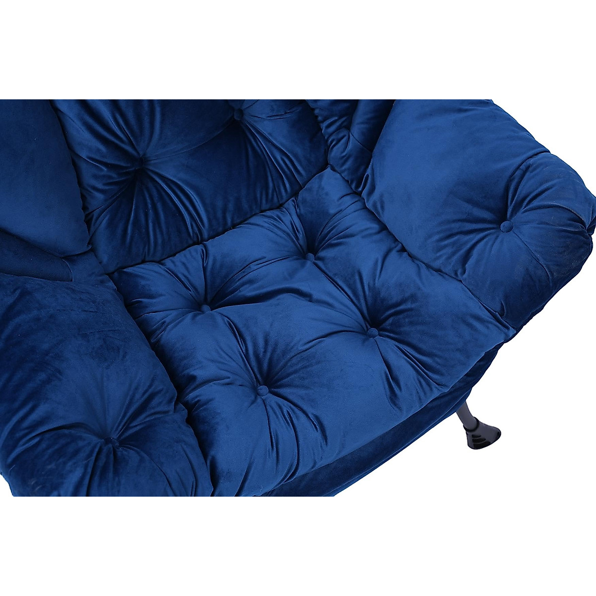 YOPTO Single Steel Frame Leisure Sofa-Chair with Armrests and A Side Pocket,Modern Cotton Fabric Lazy-Chair,Accent Contemporary Lounge Chair for Living Room Bedroom,Blue