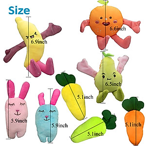 YUNKINGDOM Cute Carrot Fruits Dog Squeaky Toys Dog Toy for Pet Puppy Small Dog (Pack for 13)