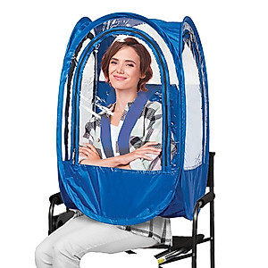 WeatherPod Small Upper-Body Pod with Straps– 1-Person Wearable Weather Protection from Cold, Wind and Rain in Stadium Seating or Standing – Royal Blue