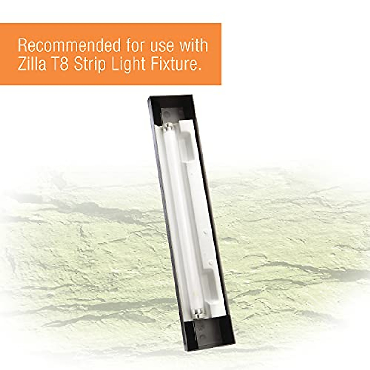 Zilla Reptile Pet Habitat Lighting UVB Fluorescent Desert T8 Light Bulb, 15 Watt