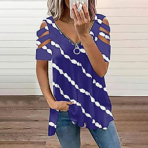 Deals Top for Women Cut Out Tops for Women MGK Shirt Black and White Striped Shirt Women Tshirt Yarn Tops for Teens Happy Birthday Shirt Peplum Blouse Work Shirts for Women