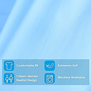 4 Pcs Blue Unisex Hospital Gown for Elderly Women Men Soft Comfortable Patient Gowns with Back Tie Washable Gown with Pockets, Large-X-Large Plus Size