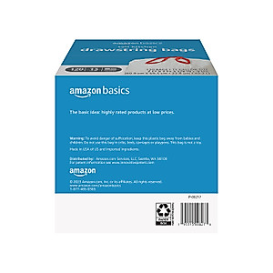 Amazon Basics Tall Kitchen Drawstring Trash Bags, 13 Gallon, 120 Count (Previously Solimo)