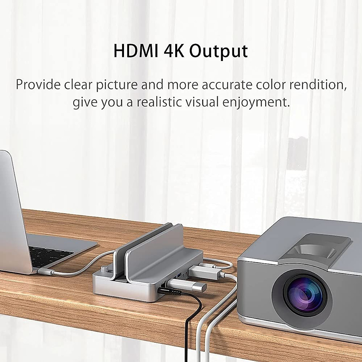 SHYPT USB C HUB with Adjustable Stand Holder Type C to USB3.0 RJ45 PD Dock HDMI-Compatible Adapter Splitter for PC Accessories