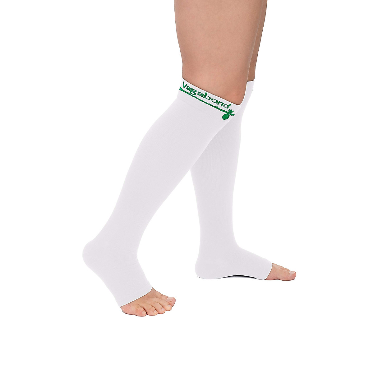 Vagabond 3XL and 2XL Wide Calf Toeless Compression Socks -15-20 mmHg for Fatigue, Pain, Leg Swelling, Comfy Compression (White, 3X-large)