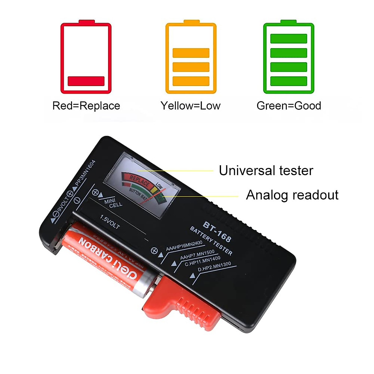 Battery Organizer Storage Box with Tester:Battery Vault Case Fireproof Waterproof Explosionproof Holder Box with Tester BT-168 Checker Carrying Case Container Bag Fit for 200+ Batteries AA AAA C D 9V