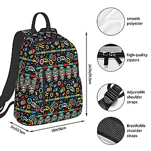 JZDACH For Flowers Mexican Sugar Skull backpack book bags for college lightweight laptop backpacks for Men Women