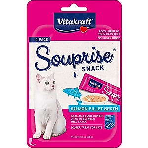 Vitakraft Souprise Snack Wet Cat Treat - Salmon - Lickable Treat or Dry Cat Food Topper