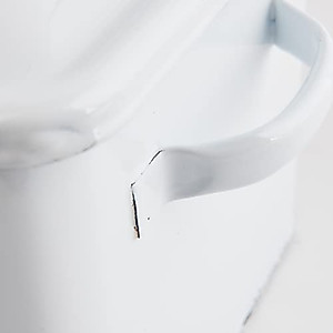 Creative Co-Op Vintage Decorative Enameled First Aid Box with Lid and Swiss Cross, White and Black