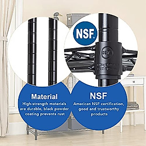 Yewuli 3 Tier Shelf Storage Rack Metal Wire Shelving Unit Steel Short Shelves for Storage, Adjustable Shelf Metro Shelving 450lbs Capacity for Kitchen Garage, 23Lx13.2Wx30.2H Black