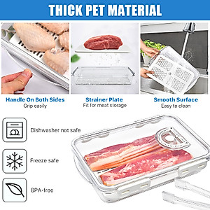 SULICRE 2PCS Bacon Container for Refrigerator, Airtight Thick Plastic Deli Meat Keeper with Lids for Fridge, Kitchen Cold Cuts Food Storage Organizer, Bacon Holder Cheese Saver