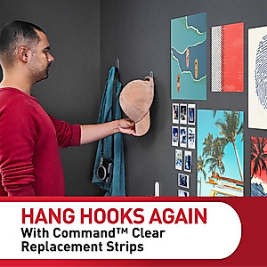 Command Medium Clear Refill Strips, 12 strips, Re-Hang Indoor Clear Hooks (17021CLR-12ES)