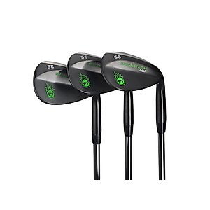 BombTech - Premium Golf Wedge Set - 52, 56, 60 Degrees Golf Wedges - Max Groove for Increased Spin - Black Wedges…