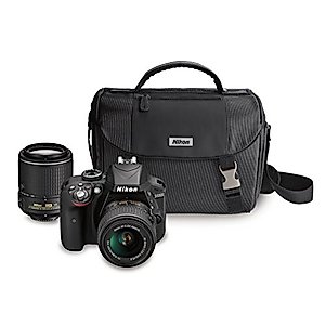 Nikon D3300 DX-format DSLR Kit w/ 18-55mm DX VR II & 55-200mm DX VR II Zoom Lenses and Case (Black)