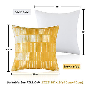 CAROMIO Decorative Throw Pillow Covers Farmhouse Pillowcase, Home Decor Decorative Cushion Covers for Home Bedroom, Living Room, Home Garden Couch Bed Sofa Chair,18x18 Inches Set of 4 Yellow