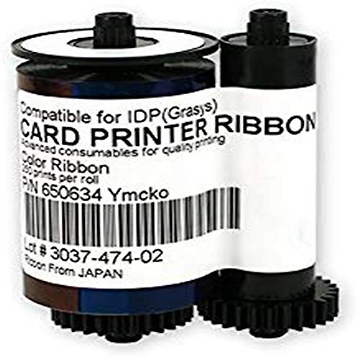 650634 YMCKO Color Ribbon Tape Compatible for IDP Smart 30S 30D 50S 50D 50L ID Card Printer 250 Prints 650634 Ribbon