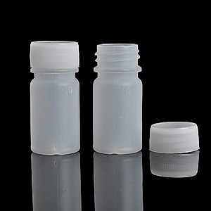 GDGY PE Plastic Empty Small Mouth Graduated Lab Chemical Container Reagent Bottle Sample Sealing Liquid Medicine Bottle (100pcs 10ml, 0.33)