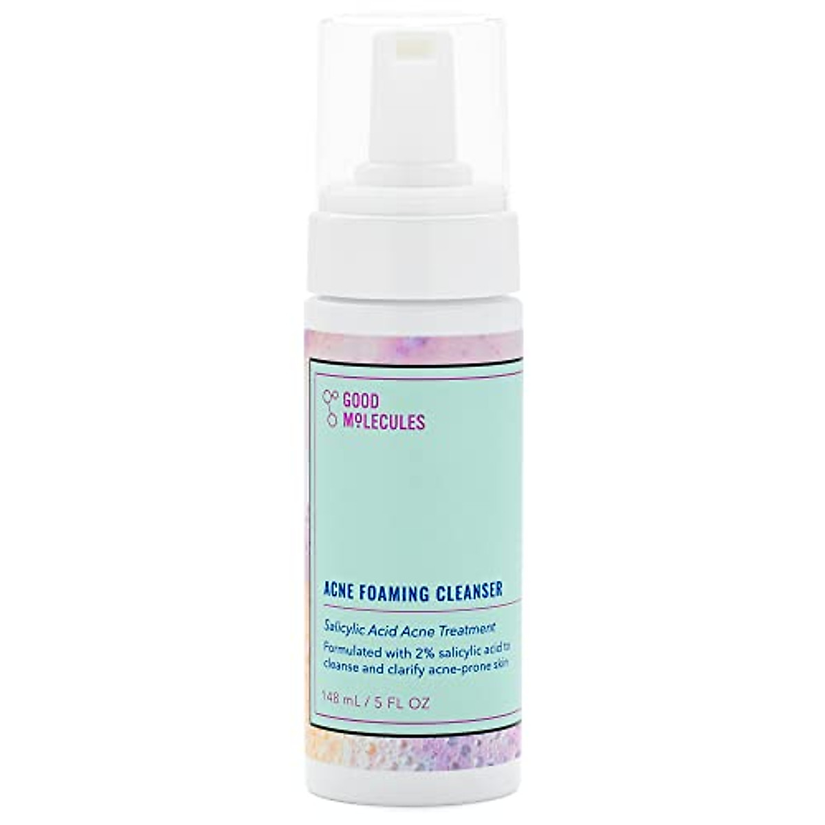 Good Molecules Acne Foaming Cleanser 5oz/148ml - Foam Face Wash With Salicylic Acid BHA To Fight Breakouts and Blemishes - Clarifying Exfoliating Skin Care For Face with Aloe and Witch Hazel