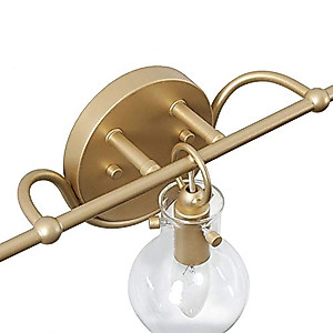 KSANA Gold Bathroom Light Fixtures, 3-Light Vanity Light Fixtures with Clear Glass
