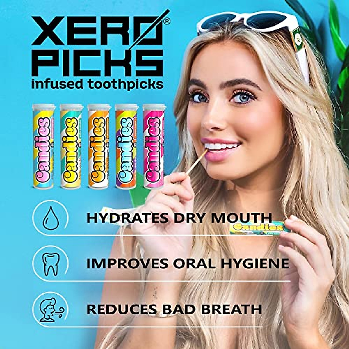Xero Picks - Infused Flavored Toothpicks for Long Lasting Fresh Breath - Variety Packs (Candies, 5 Pack)