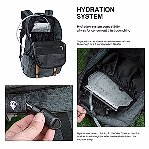 MOUNTAINTOP 40L Hiking Backpack with 3L Hydration Bladder for Women & Men Outdoor Travel Camping Day Pack with Rain Cover, 21.7 x 13 x 7.9 in,Dark Grey