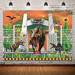 7x5ft Dinosaur Backdrop Jurassic Theme Dinosaur Birthday Photography Backdrop for Boy Kids Adults Indoor Outdoor Dinosaur Birthday Decoration Party Supplies Backdrop