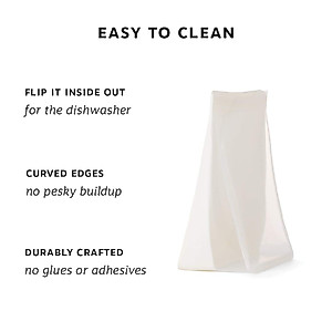 W&P Porter Stand Up Bag - Large 100% Silicone Reusable Food Storage Bag | 50 oz (Pack of 2) - Cream | Cook, Store, or Freeze | Easy Cleaning, Dishwasher-Safe