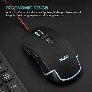 mafiti Wired Mouse, Computer Mouse for Laptop Notebook Desktop USB RGB Mice 3200DPI