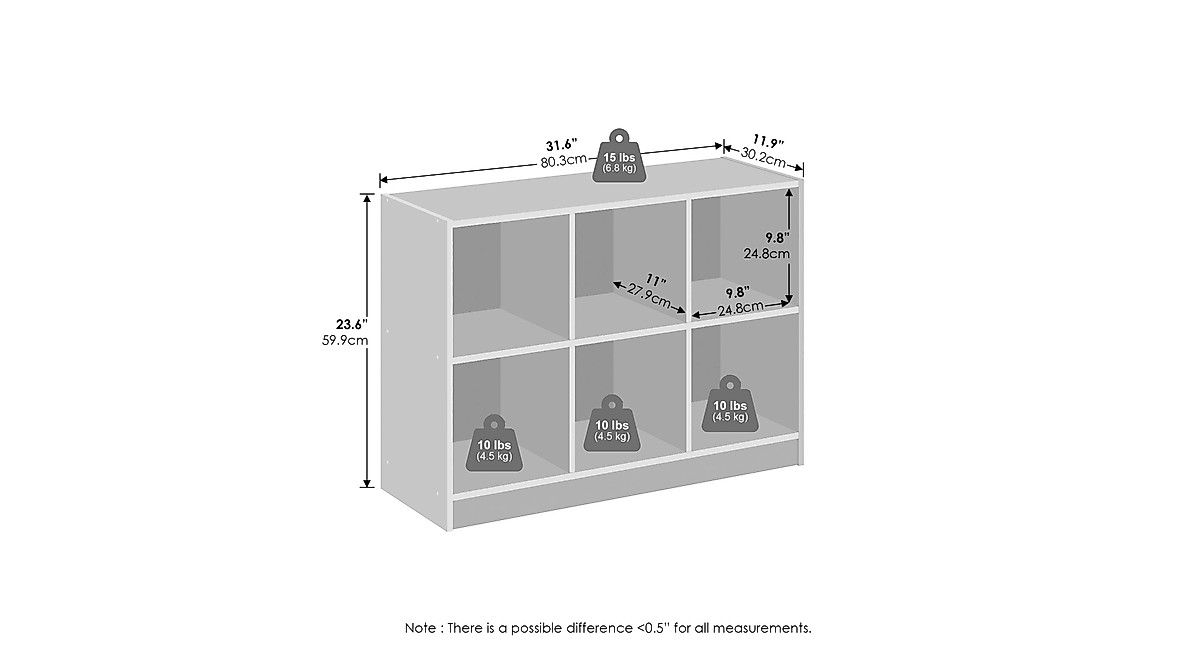 Furinno Basic 3x2 Cube Organizer Shelf Storage, Bookcase, French Oak ...