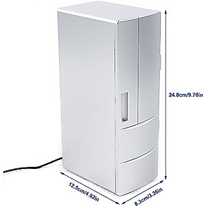 EXQST Mini Refrigerator USB Fridge Freezer, Mini Fridge Cooler & Warmer,500 ml Small Drink Fridge with Cooler & Warmer, for Bedrooms, Cars, Offices, Drinks, Food, Skincare, Cosmetics