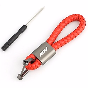 BORATO Motorcycle Keychain Key Chain Ring With Logo For HONDA ADV 150 350 ADV150 ADV350 X-ADV Scooter Keyring Accessories (Color : ADV Red, Size : 1)