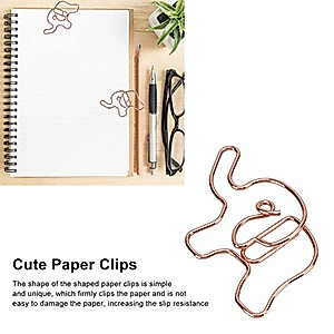 20Pcs Cute Elephant Shaped Paper Clips,Rose Gold Journal Paper Clips Metal Bookmark Clips Office Supplies with Storage Box for Document Organizing