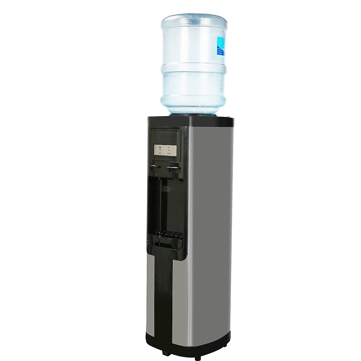 Vilobos Top Loading Water Dispenser Hot/Cold Water Cooler Dispenser-Holds 3 or 5 Gallon Bottles, Child Safety Lock,Removable Drip Tray for Home Office,Black