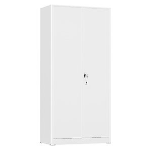Crownland 72” Metal Storage Cabinet, Lockable Garage Storage Cabinets, High Office Storage Cabinet with Adjustable Shelves for Garage, Home Office, Classroom, Pantry, File(White)