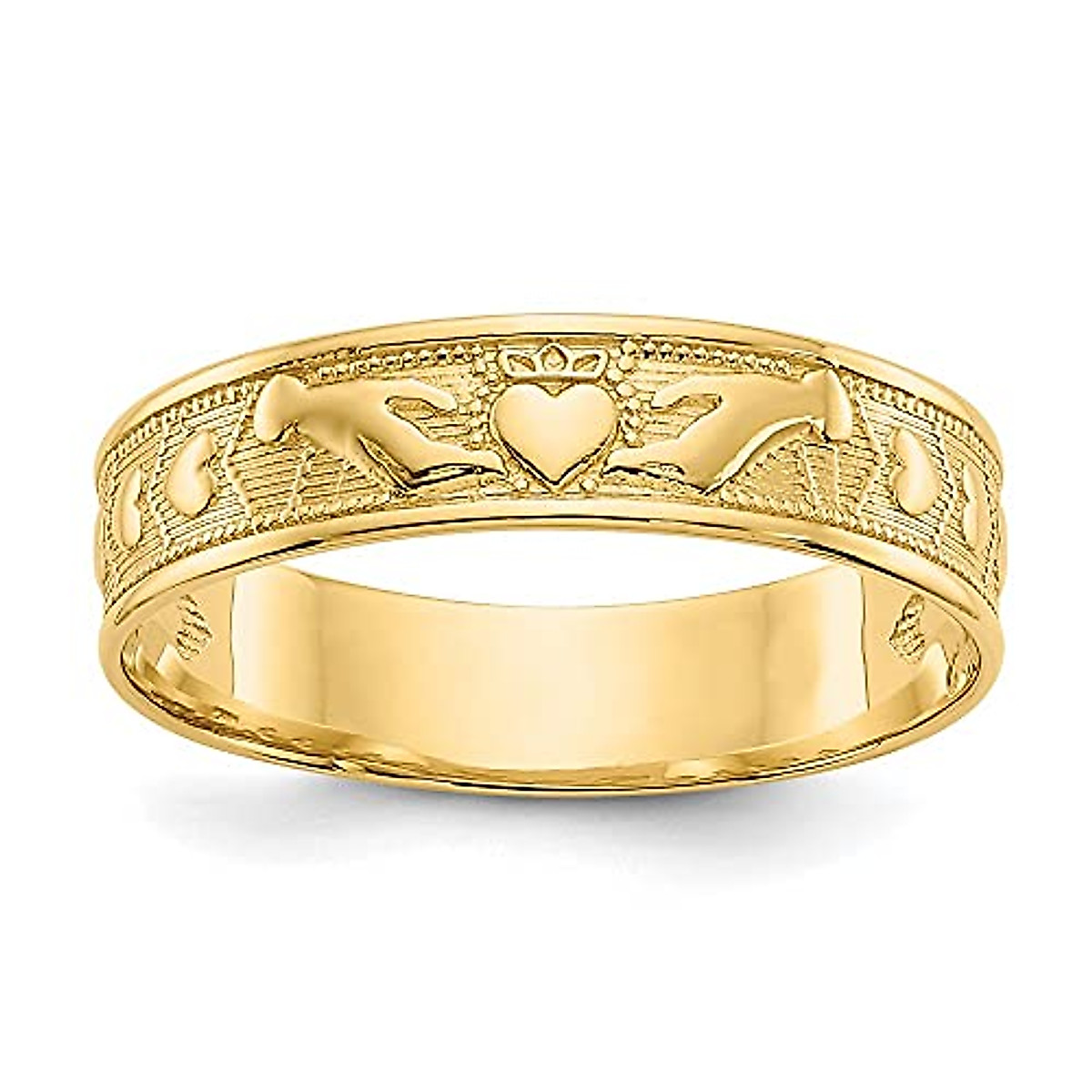 14k Yellow Gold Claddagh Ring Celtic Fine Jewelry For Women Gifts For Her