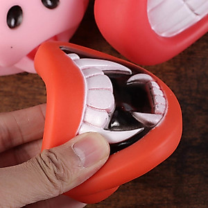 PRETYZOOM 3pcs Silicone Dog Chew Toy Fake Pig Nose Vampire Fangs Red Lips Pet Cosplay Props Halloween Party Favors for Dog